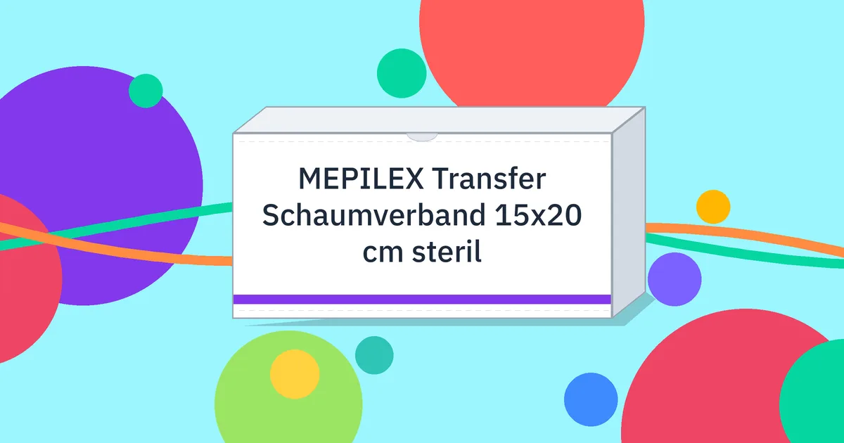 Symbolbild: Packung mit der Aufschrift MEPILEX Transfer Schaumverband 15x20 cm steril (PZN 13571690) – Verfügbarkeit und Bezug in Apotheken in Frankfurt am Main