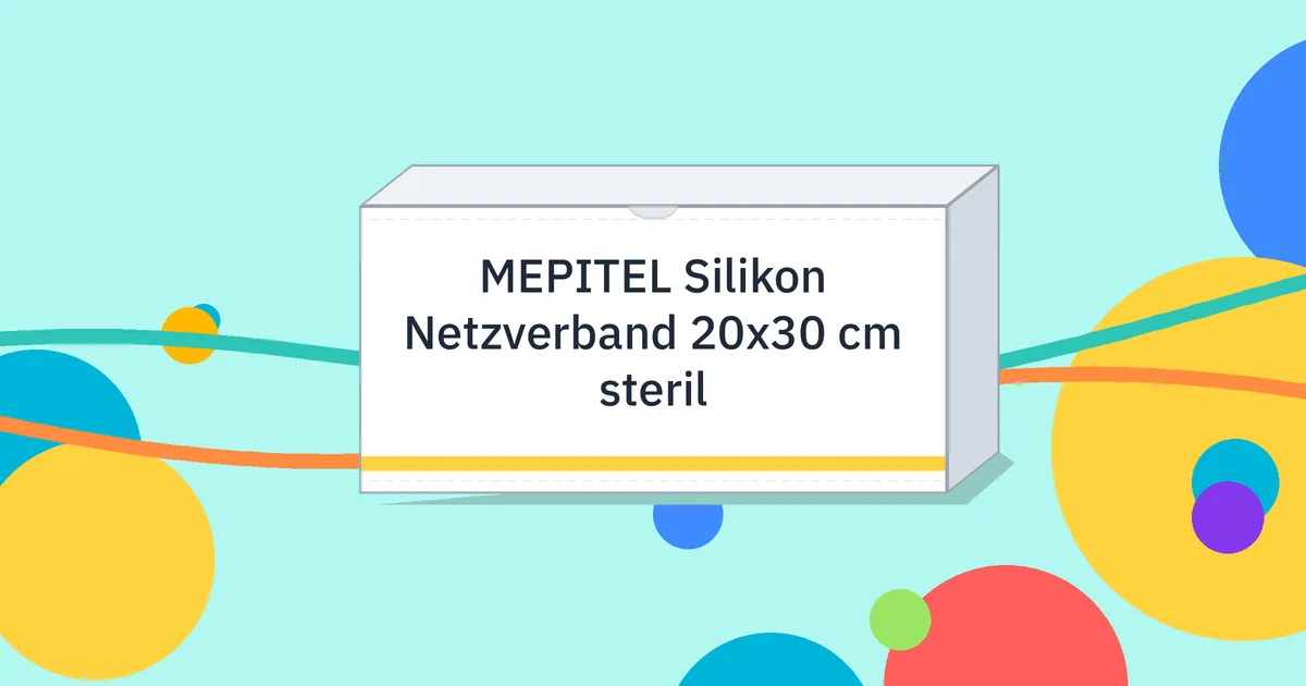 Symbolbild: Packung mit der Aufschrift MEPITEL Silikon Netzverband 20x30 cm steril (PZN 19078097) – Verfügbarkeit und Bezug in Apotheken in Frankfurt am Main