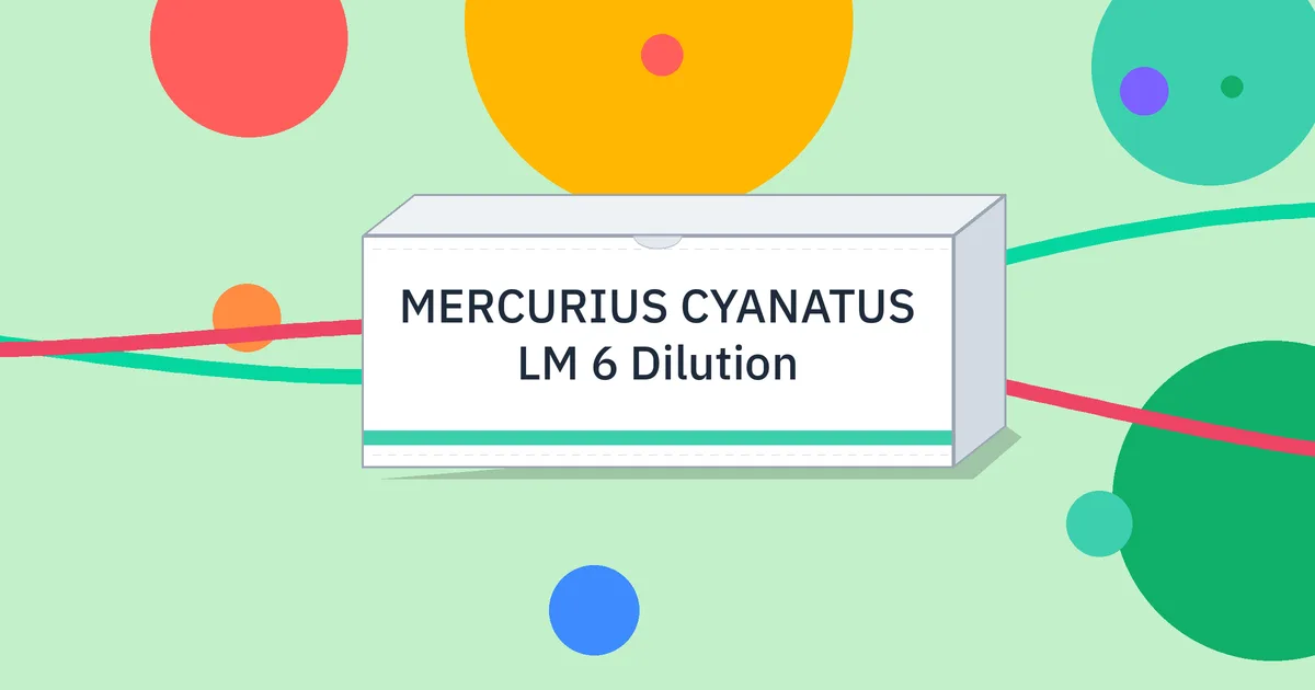 Symbolbild: Packung mit der Aufschrift MERCURIUS CYANATUS LM 6 Dilution (PZN 12950793) – Verfügbarkeit und Bezug in Apotheken in Frankfurt am Main
