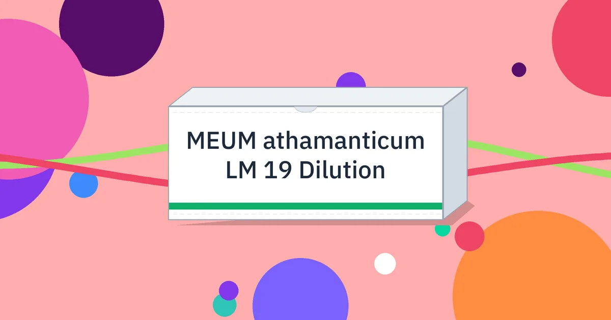 Symbolbild: Packung mit der Aufschrift MEUM athamanticum LM 19 Dilution (PZN 13607577) – Verfügbarkeit und Bezug in Apotheken in Frankfurt am Main