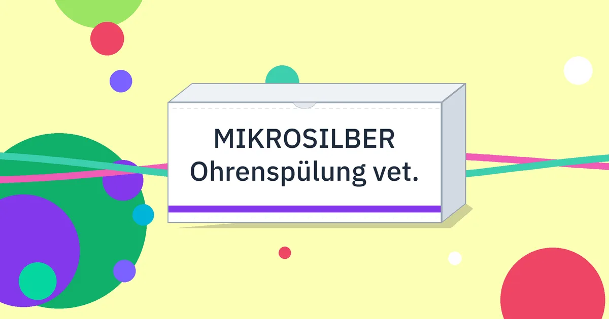 Symbolbild: Packung mit der Aufschrift MIKROSILBER Ohrenspülung vet. (PZN 11714530) – Verfügbarkeit und Bezug in Apotheken in Frankfurt am Main