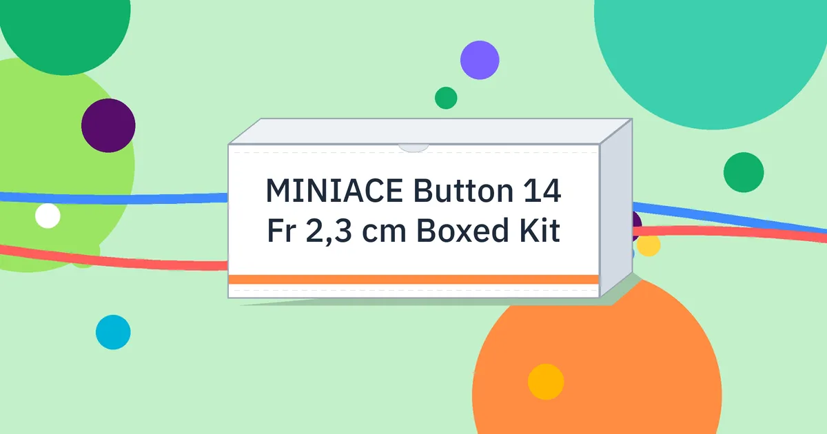 Symbolbild: Packung mit der Aufschrift MINIACE Button 14 Fr 2,3 cm Boxed Kit (PZN 16954026) – Verfügbarkeit und Bezug in Apotheken in Frankfurt am Main