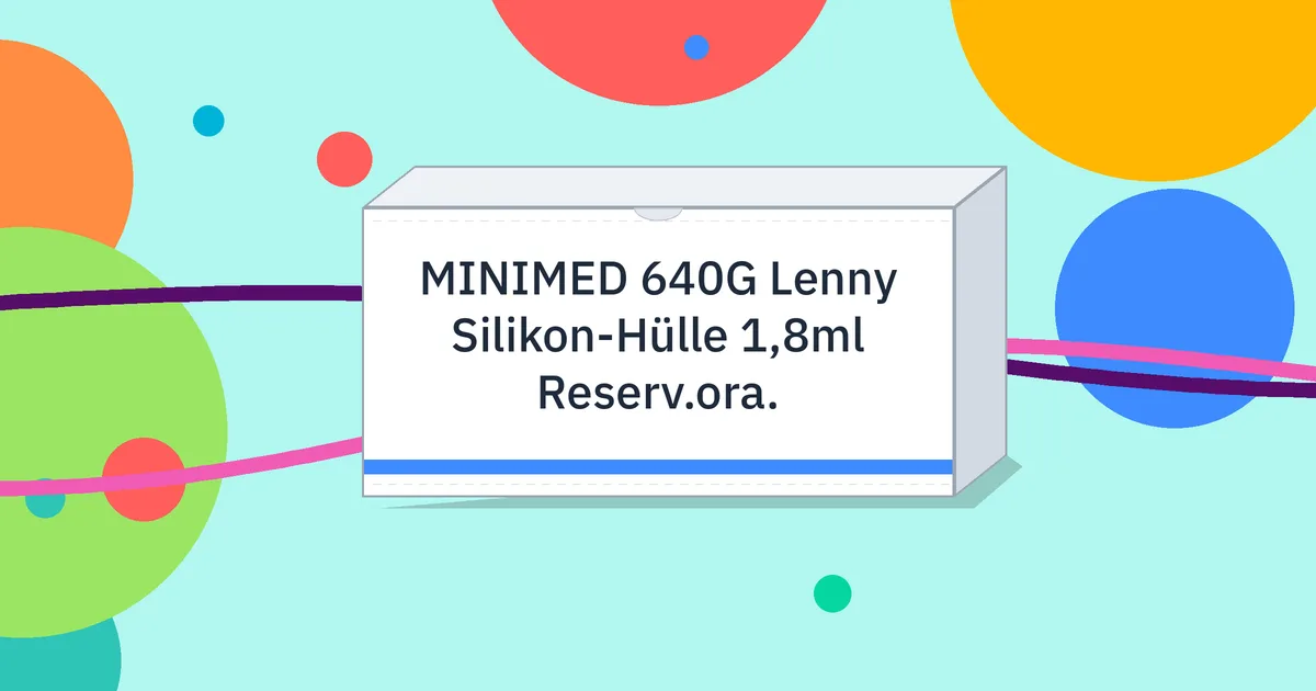 Symbolbild: Packung mit der Aufschrift MINIMED 640G Lenny Silikon-Hülle 1,8ml Reserv.ora. (PZN 10987007) – Verfügbarkeit und Bezug in Apotheken in Frankfurt am Main