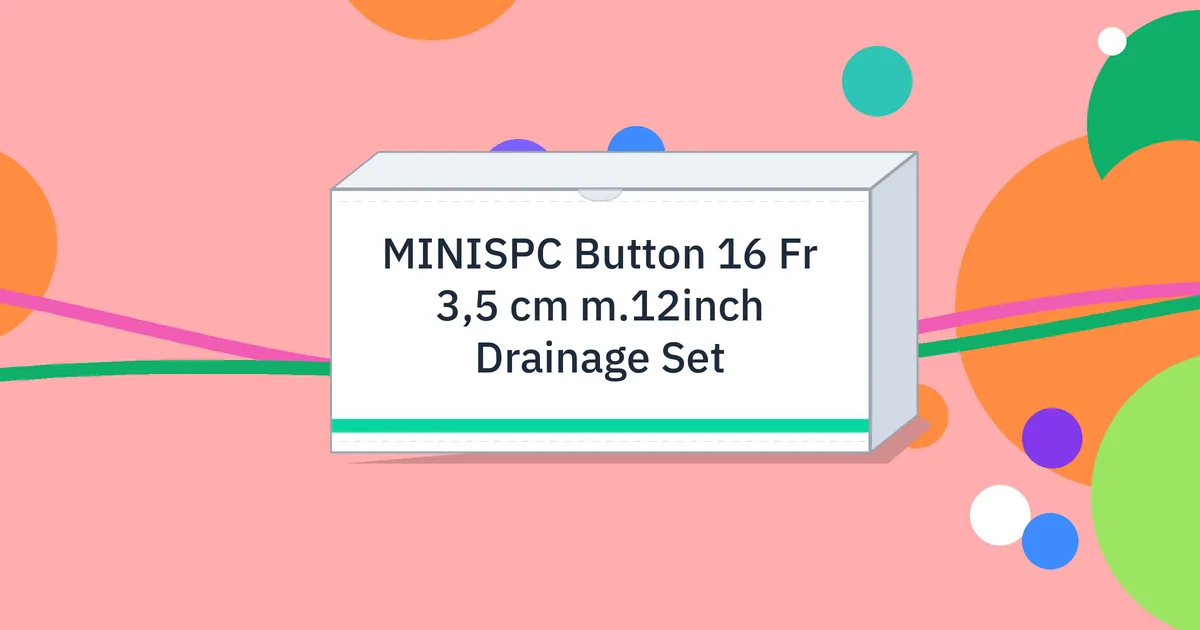 Symbolbild: Packung mit der Aufschrift MINISPC Button 16 Fr 3,5 cm m.12inch Drainage Set (PZN 20820892) – Verfügbarkeit und Bezug in Apotheken in Frankfurt am Main
