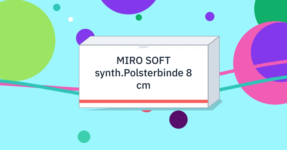 Symbolbild: Packung mit der Aufschrift MIRO SOFT synth.Polsterbinde 8 cm (PZN 02849550) – Verfügbarkeit und Bezug in Apotheken in Frankfurt am Main