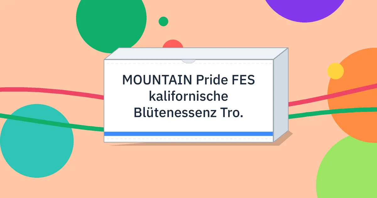 Symbolbild: Packung mit der Aufschrift MOUNTAIN Pride FES kalifornische Blütenessenz Tro. (PZN 09172518) – Verfügbarkeit und Bezug in Apotheken in Frankfurt am Main
