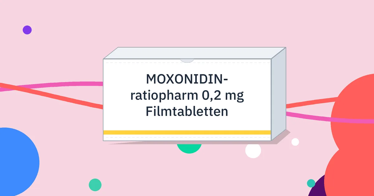 Symbolbild: Packung mit der Aufschrift MOXONIDIN-ratiopharm 0,2 mg Filmtabletten (PZN 01697641) – Verfügbarkeit und Bezug in Apotheken in Frankfurt am Main