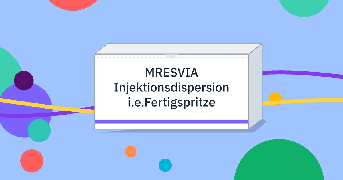 Symbolbild: Packung mit der Aufschrift MRESVIA Injektionsdispersion i.e.Fertigspritze (PZN 19373637) – Verfügbarkeit und Bezug in Apotheken in Frankfurt am Main