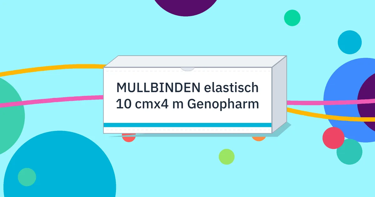Symbolbild: Packung mit der Aufschrift MULLBINDEN elastisch 10 cmx4 m Genopharm (PZN 08672733) – Verfügbarkeit und Bezug in Apotheken in Frankfurt am Main
