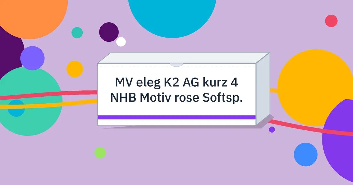 Symbolbild: Packung mit der Aufschrift MV eleg K2 AG kurz 4 NHB Motiv rose Softsp. (PZN 15707946) – Verfügbarkeit und Bezug in Apotheken in Frankfurt am Main