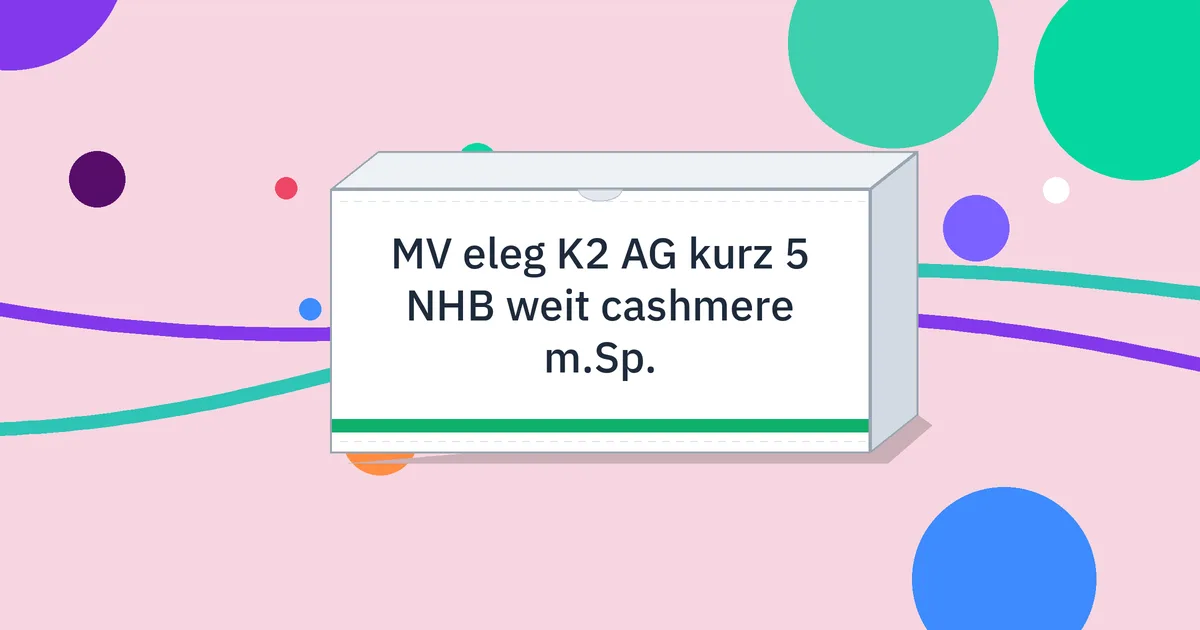 Symbolbild: Packung mit der Aufschrift MV eleg K2 AG kurz 5 NHB weit cashmere m.Sp. (PZN 15714219) – Verfügbarkeit und Bezug in Apotheken in Frankfurt am Main