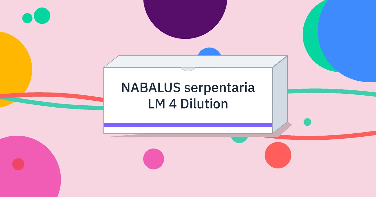 Symbolbild: Packung mit der Aufschrift NABALUS serpentaria LM 4 Dilution (PZN 13614809) – Verfügbarkeit und Bezug in Apotheken in Frankfurt am Main