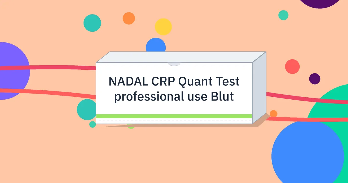 Symbolbild: Packung mit der Aufschrift NADAL CRP Quant Test professional use Blut (PZN 19232718) – Verfügbarkeit und Bezug in Apotheken in Frankfurt am Main