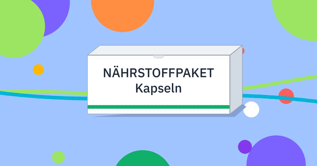 Symbolbild: Packung mit der Aufschrift NÄHRSTOFFPAKET Kapseln (PZN 13917668) – Verfügbarkeit und Bezug in Apotheken in Frankfurt am Main