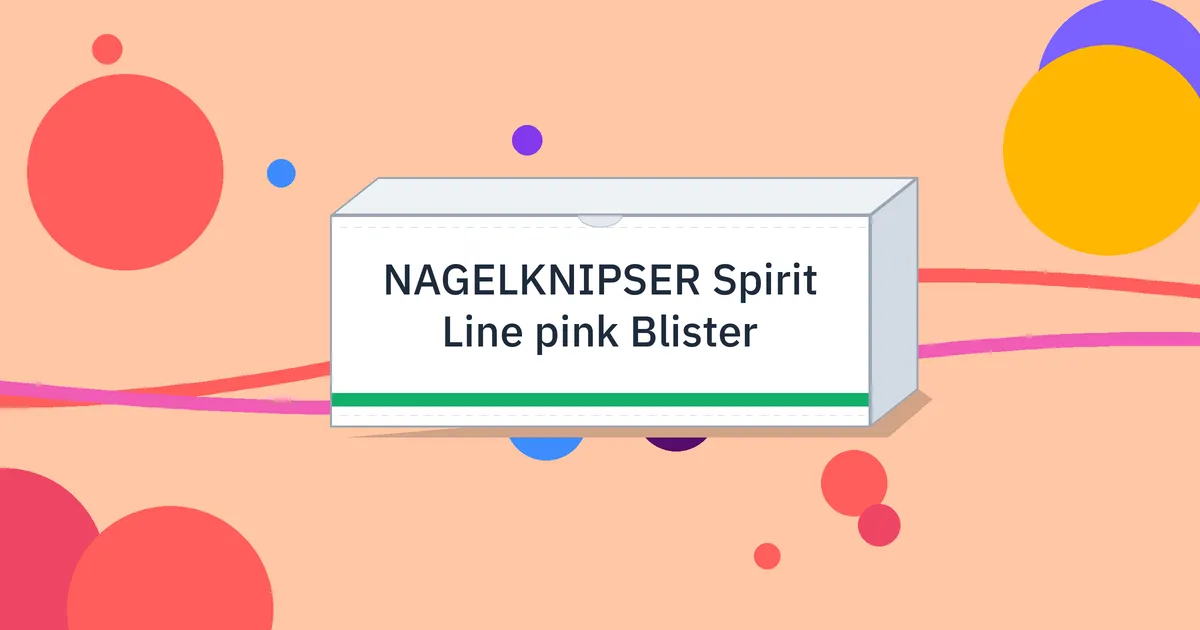 Symbolbild: Packung mit der Aufschrift NAGELKNIPSER Spirit Line pink Blister (PZN 01575820) – Verfügbarkeit und Bezug in Apotheken in Frankfurt am Main