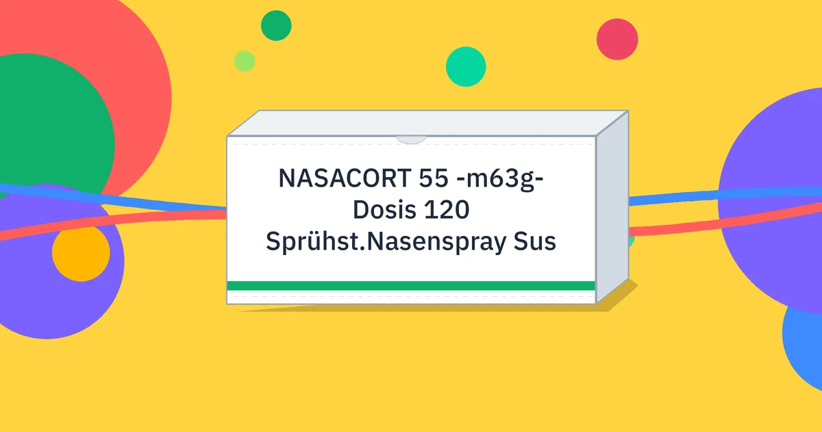 Symbolbild: Packung mit der Aufschrift NASACORT 55 -m63g-Dosis 120 Sprühst.Nasenspray Sus (PZN 10811981) – Verfügbarkeit und Bezug in Apotheken in Frankfurt am Main