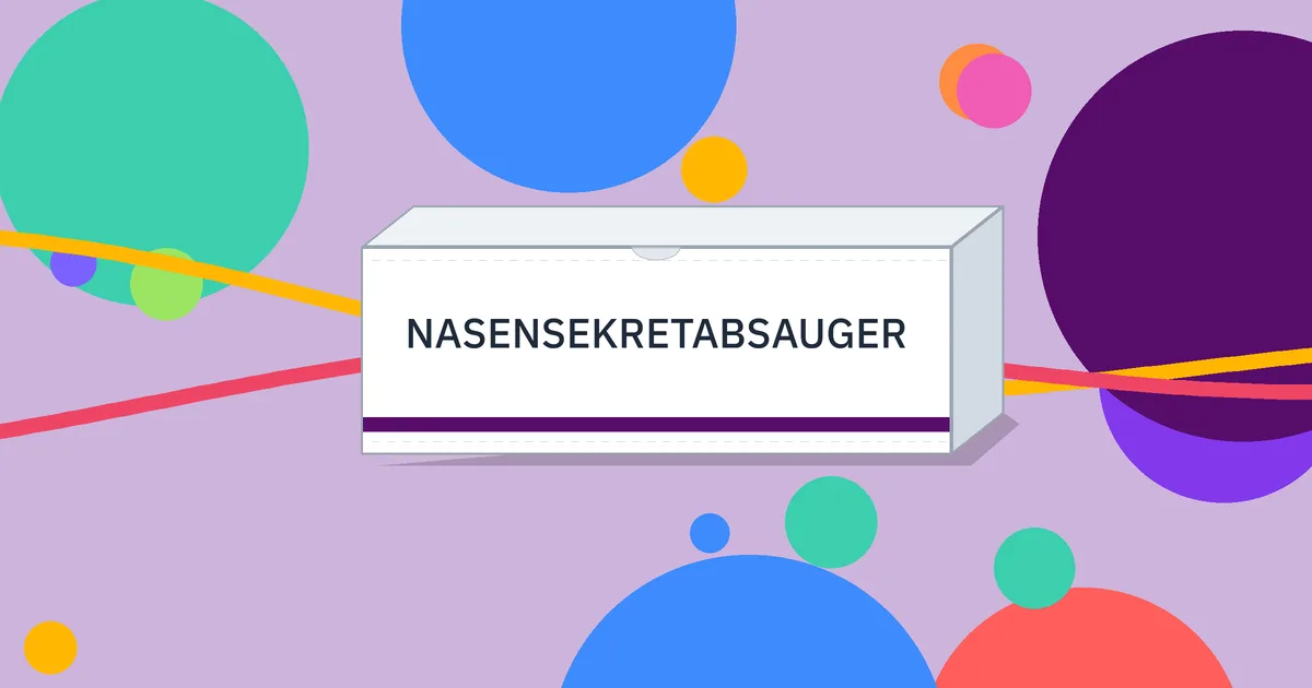Symbolbild: Packung mit der Aufschrift NASENSEKRETABSAUGER (PZN 18397328) – Verfügbarkeit und Bezug in Apotheken in Frankfurt am Main