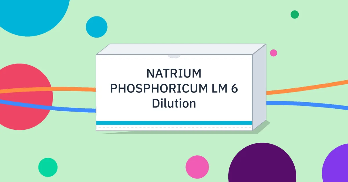 Symbolbild: Packung mit der Aufschrift NATRIUM PHOSPHORICUM LM 6 Dilution (PZN 08846127) – Verfügbarkeit und Bezug in Apotheken in Frankfurt am Main