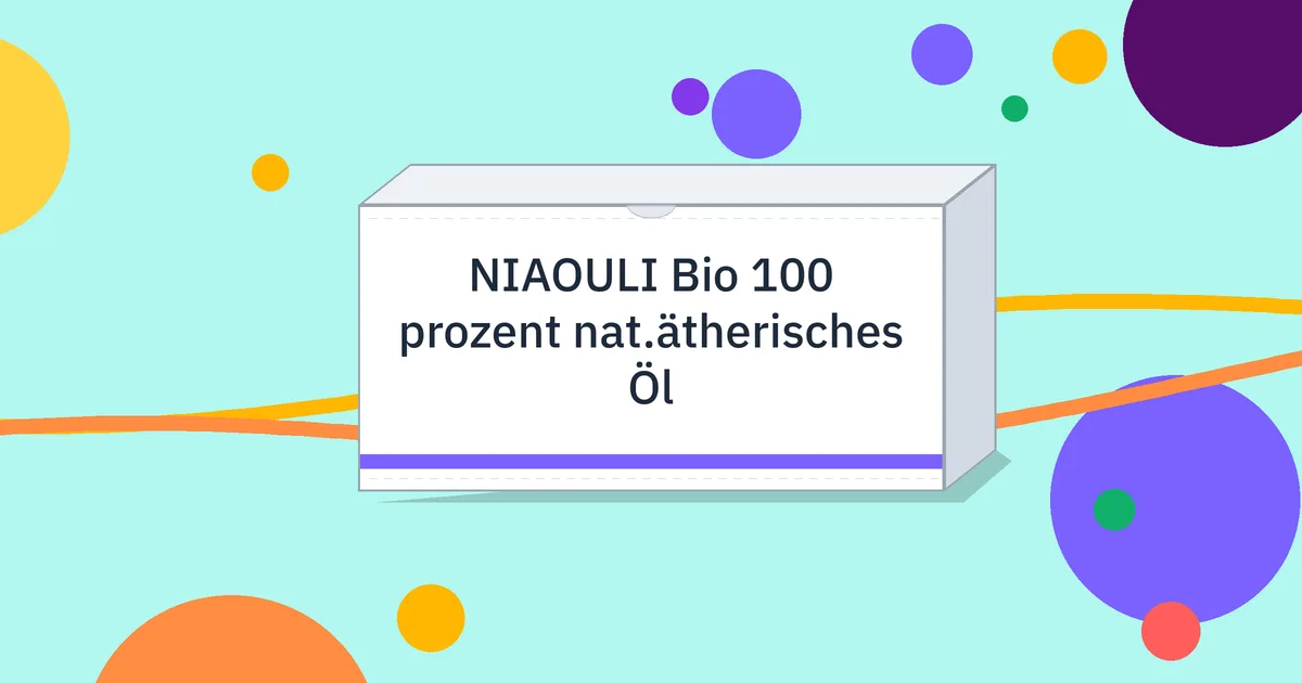 Symbolbild: Packung mit der Aufschrift NIAOULI Bio 100 prozent nat.ätherisches Öl (PZN 11016079) – Verfügbarkeit und Bezug in Apotheken in Frankfurt am Main