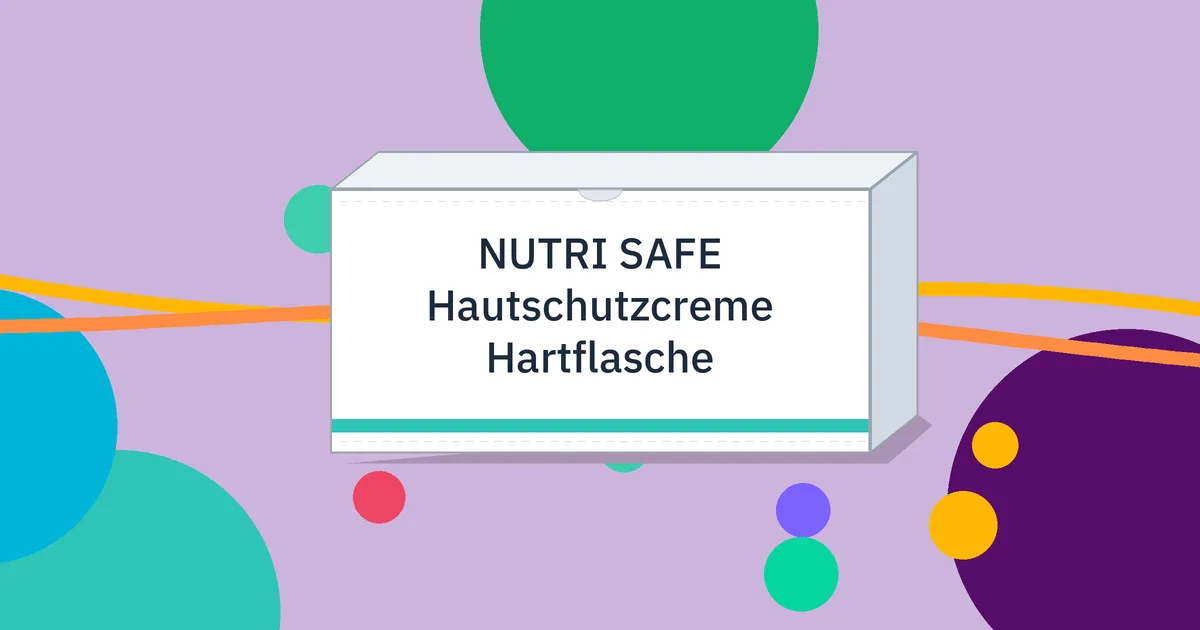 Symbolbild: Packung mit der Aufschrift NUTRI SAFE Hautschutzcreme Hartflasche (PZN 12846630) – Verfügbarkeit und Bezug in Apotheken in Frankfurt am Main