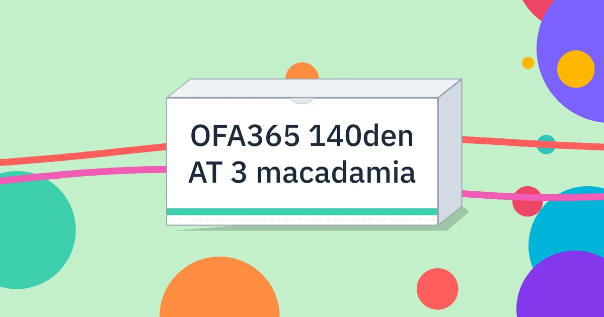 Symbolbild: Packung mit der Aufschrift OFA365 140den AT 3 macadamia (PZN 16723261) – Verfügbarkeit und Bezug in Apotheken in Frankfurt am Main