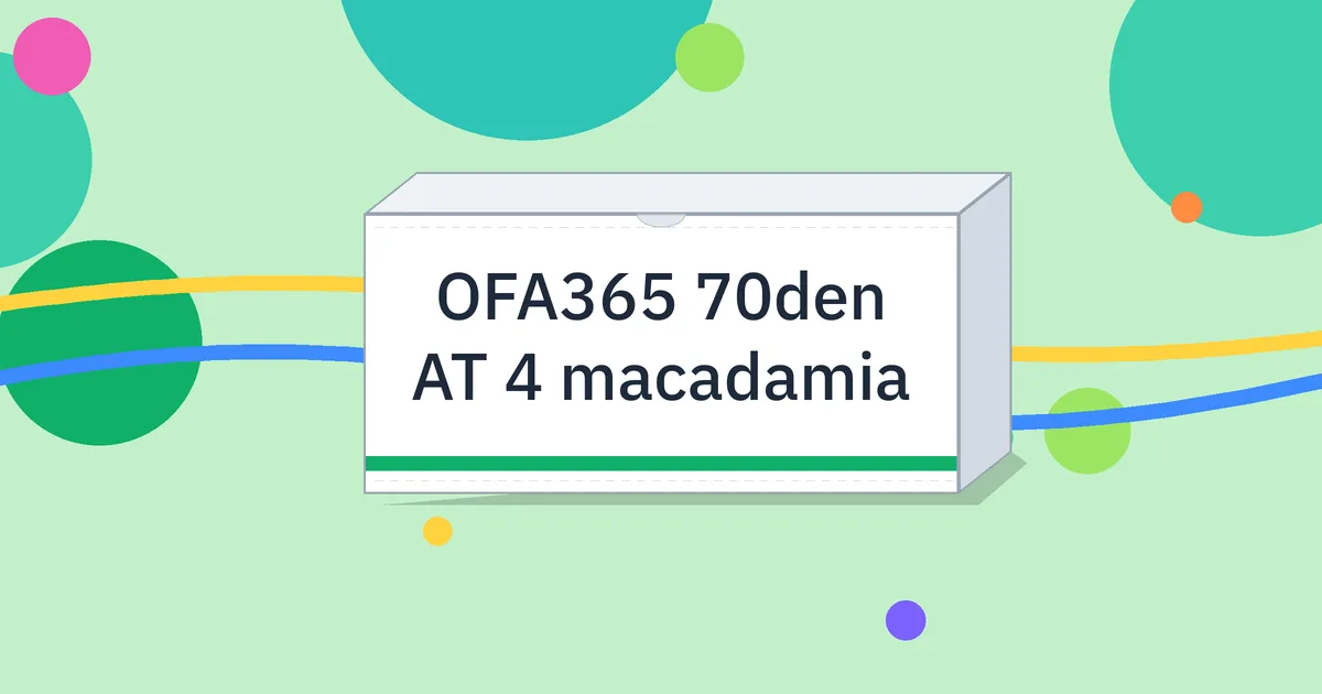 Symbolbild: Packung mit der Aufschrift OFA365 70den AT 4 macadamia (PZN 16722534) – Verfügbarkeit und Bezug in Apotheken in Frankfurt am Main