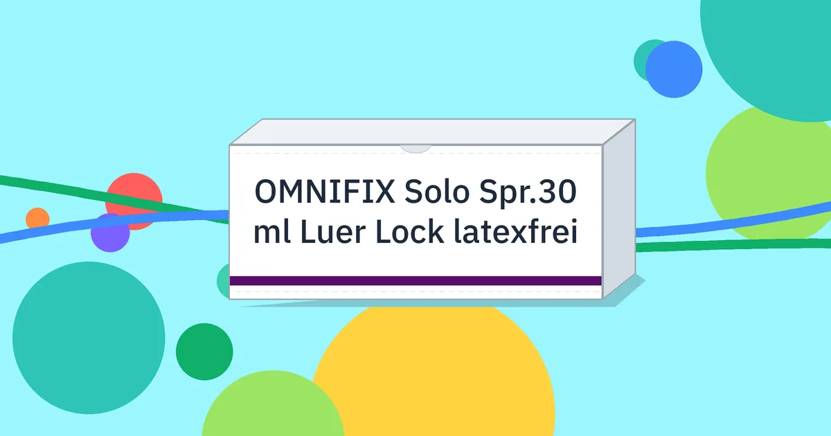 Symbolbild: Packung mit der Aufschrift OMNIFIX Solo Spr.30 ml Luer Lock latexfrei (PZN 15746308) – Verfügbarkeit und Bezug in Apotheken in Frankfurt am Main