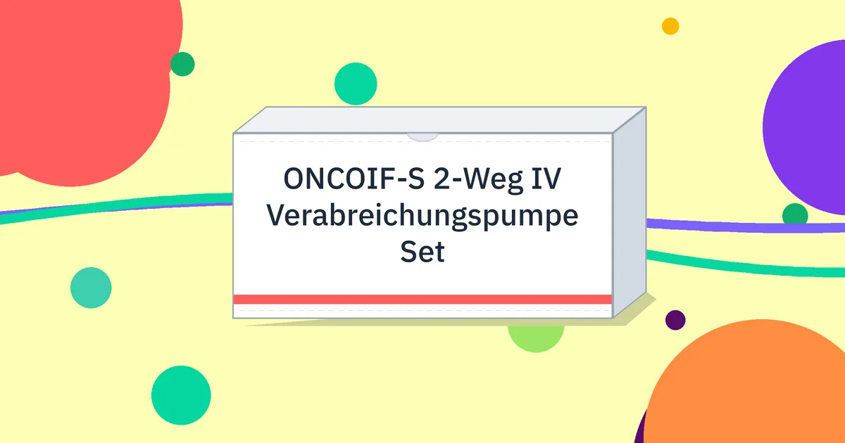 Symbolbild: Packung mit der Aufschrift ONCOIF-S 2-Weg IV Verabreichungspumpe Set (PZN 19466540) – Verfügbarkeit und Bezug in Apotheken in Frankfurt am Main