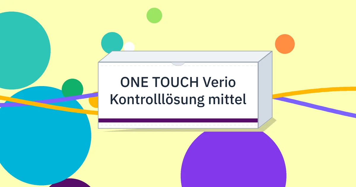 Symbolbild: Packung mit der Aufschrift ONE TOUCH Verio Kontrolllösung mittel (PZN 06558387) – Verfügbarkeit und Bezug in Apotheken in Frankfurt am Main