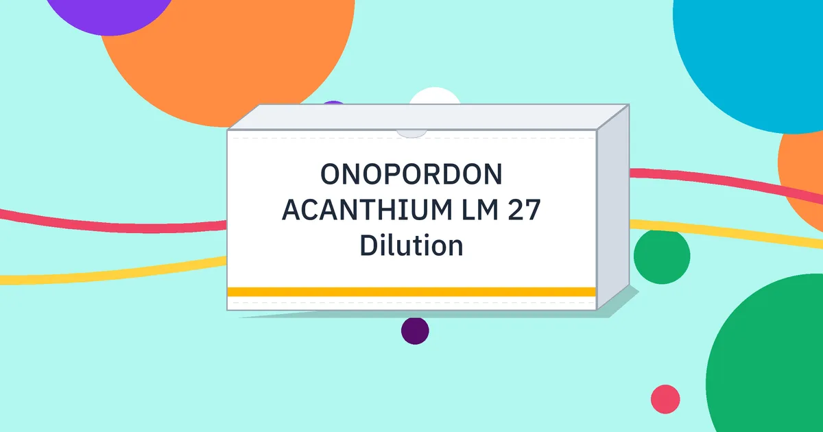 Symbolbild: Packung mit der Aufschrift ONOPORDON ACANTHIUM LM 27 Dilution (PZN 13626362) – Verfügbarkeit und Bezug in Apotheken in Frankfurt am Main