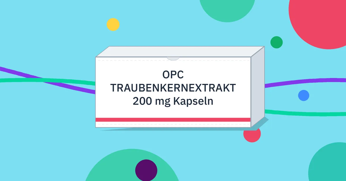 Symbolbild: Packung mit der Aufschrift OPC TRAUBENKERNEXTRAKT 200 mg Kapseln (PZN 09667562) – Verfügbarkeit und Bezug in Apotheken in Frankfurt am Main