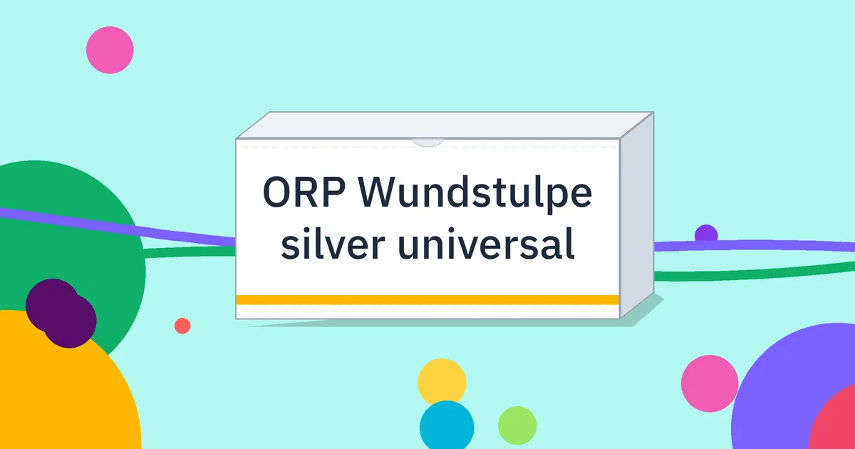 Symbolbild: Packung mit der Aufschrift ORP Wundstulpe silver universal (PZN 09398808) – Verfügbarkeit und Bezug in Apotheken in Frankfurt am Main