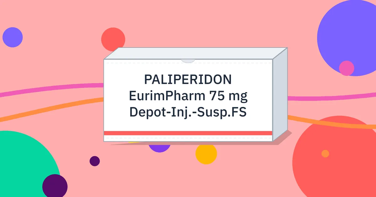 Symbolbild: Packung mit der Aufschrift PALIPERIDON EurimPharm 75 mg Depot-Inj.-Susp.FS (PZN 20054558) – Verfügbarkeit und Bezug in Apotheken in Frankfurt am Main