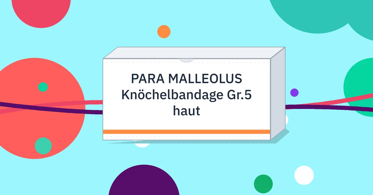 Symbolbild: Packung mit der Aufschrift PARA MALLEOLUS Knöchelbandage Gr.5 haut (PZN 13763490) – Verfügbarkeit und Bezug in Apotheken in Frankfurt am Main