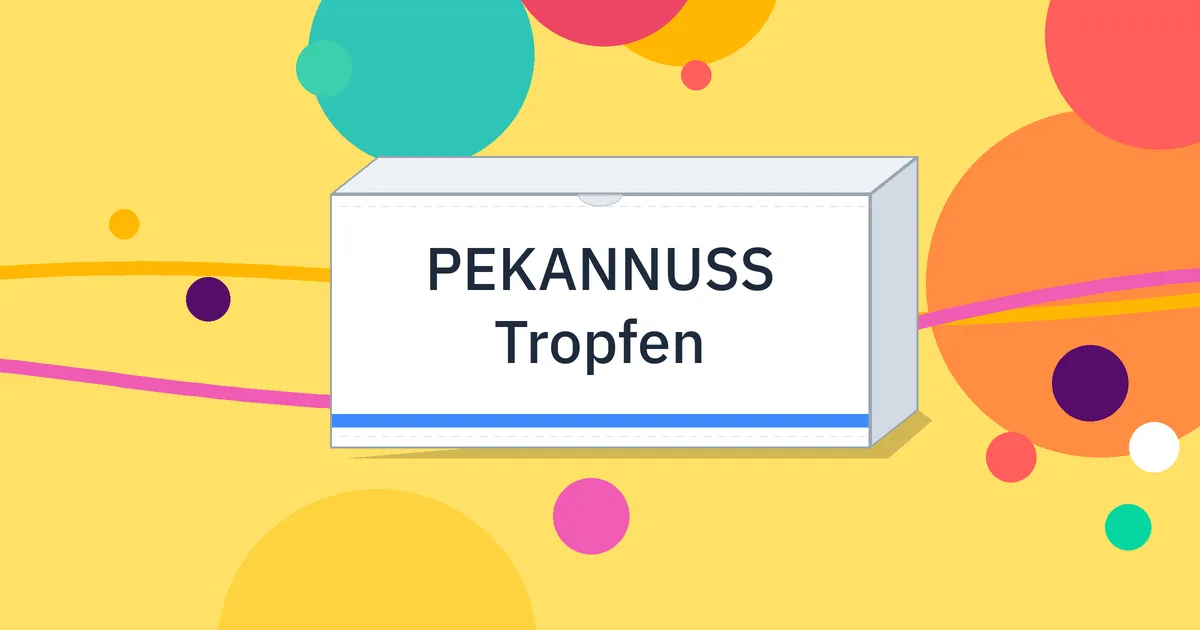 Symbolbild: Packung mit der Aufschrift PEKANNUSS Tropfen (PZN 19418943) – Verfügbarkeit und Bezug in Apotheken in Frankfurt am Main