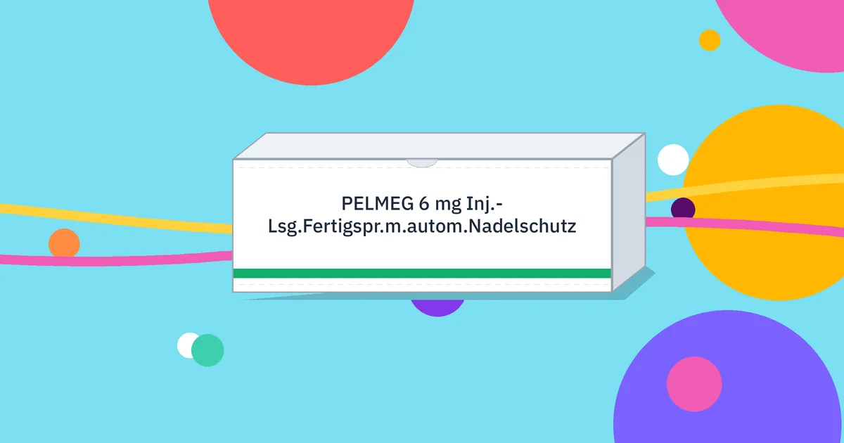 Symbolbild: Packung mit der Aufschrift PELMEG 6 mg Inj.-Lsg.Fertigspr.m.autom.Nadelschutz (PZN 15202318) – Verfügbarkeit und Bezug in Apotheken in Frankfurt am Main