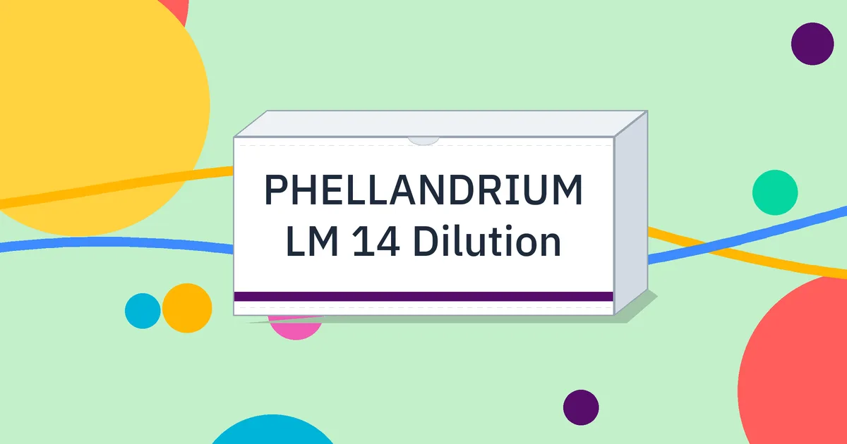 Symbolbild: Packung mit der Aufschrift PHELLANDRIUM LM 14 Dilution (PZN 13637443) – Verfügbarkeit und Bezug in Apotheken in Frankfurt am Main