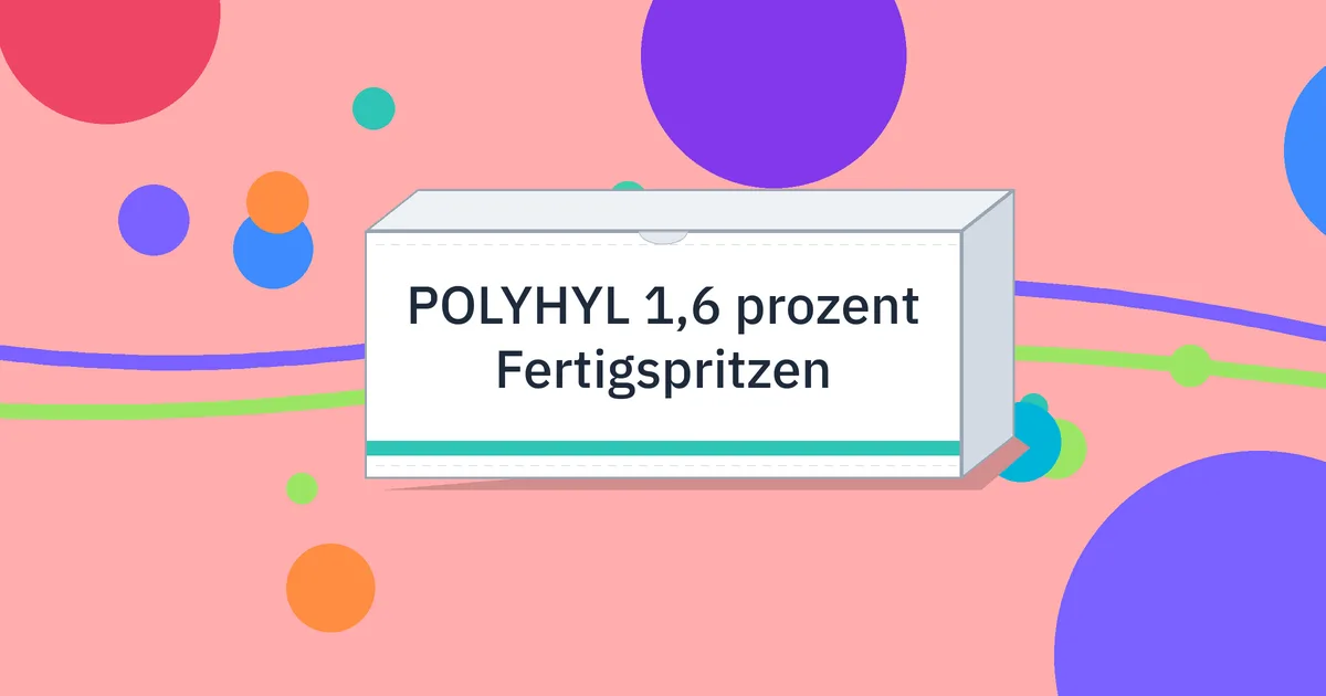 Symbolbild: Packung mit der Aufschrift POLYHYL 1,6 prozent Fertigspritzen (PZN 04958183) – Verfügbarkeit und Bezug in Apotheken in Frankfurt am Main