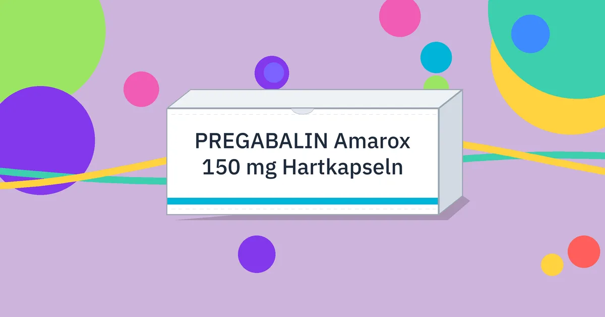 Symbolbild: Packung mit der Aufschrift PREGABALIN Amarox 150 mg Hartkapseln (PZN 16805154) – Verfügbarkeit und Bezug in Apotheken in Frankfurt am Main