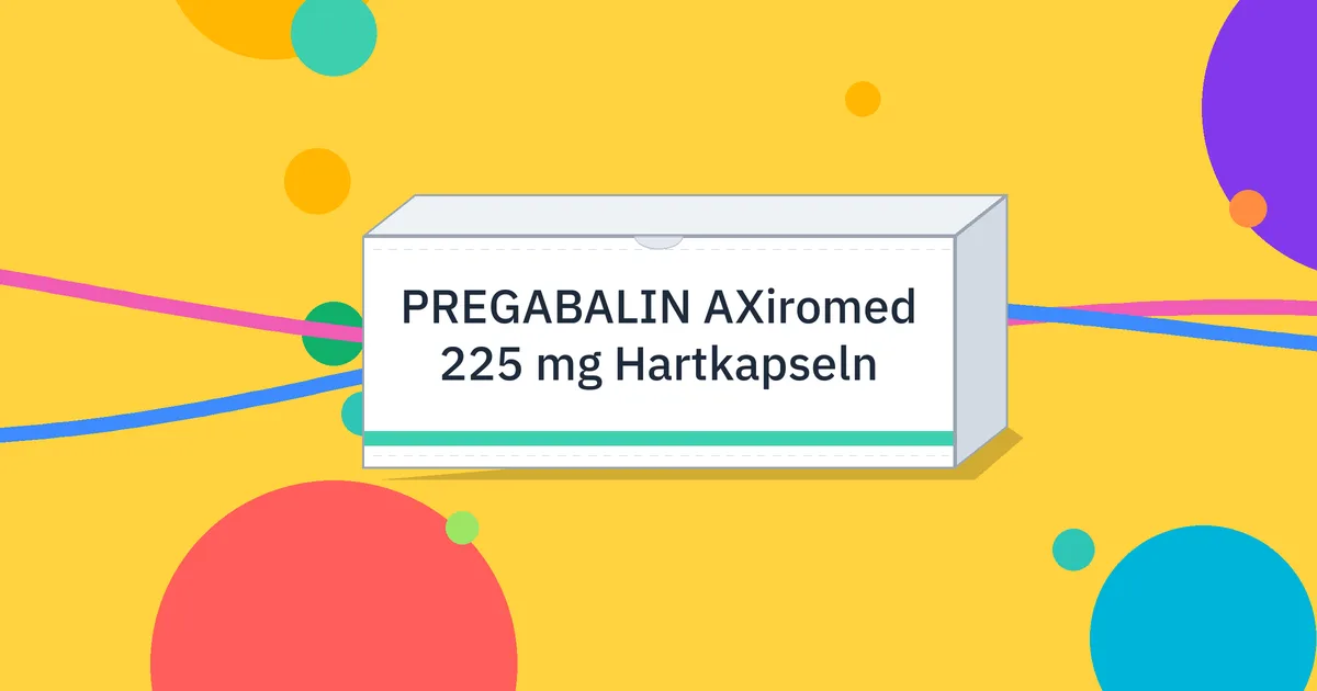 Symbolbild: Packung mit der Aufschrift PREGABALIN AXiromed 225 mg Hartkapseln (PZN 18488605) – Verfügbarkeit und Bezug in Apotheken in Frankfurt am Main