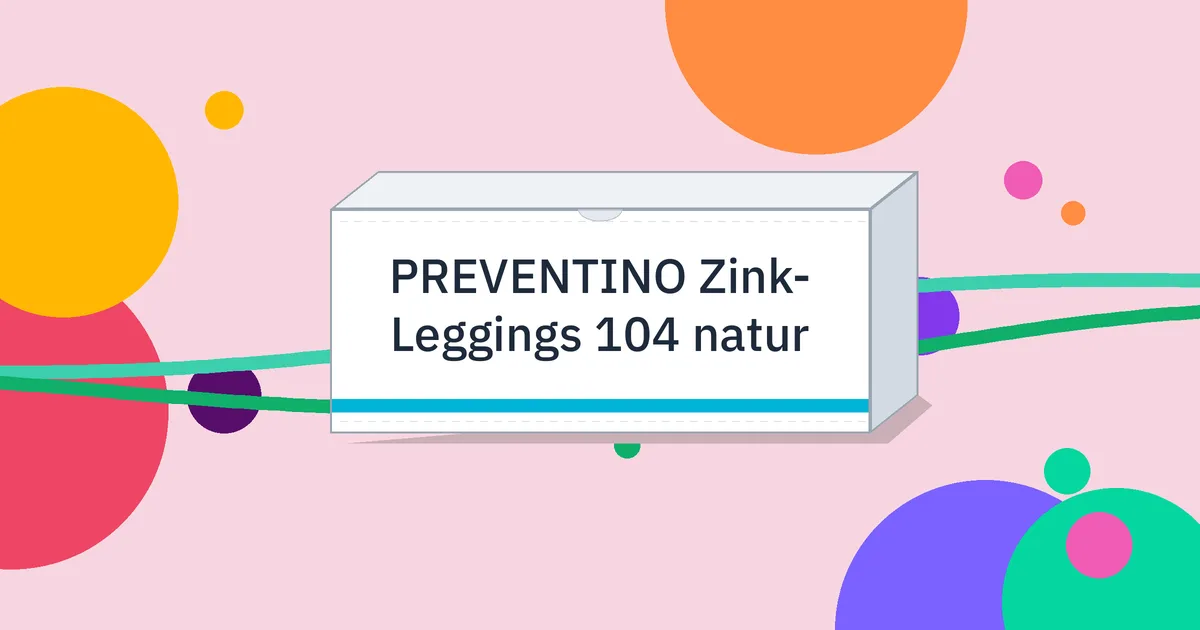 Symbolbild: Packung mit der Aufschrift PREVENTINO Zink-Leggings 104 natur (PZN 12447048) – Verfügbarkeit und Bezug in Apotheken in Frankfurt am Main