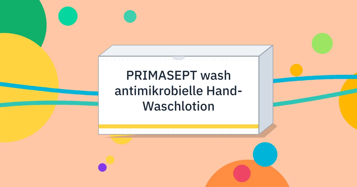 Symbolbild: Packung mit der Aufschrift PRIMASEPT wash antimikrobielle Hand-Waschlotion (PZN 15879624) – Verfügbarkeit und Bezug in Apotheken in Frankfurt am Main