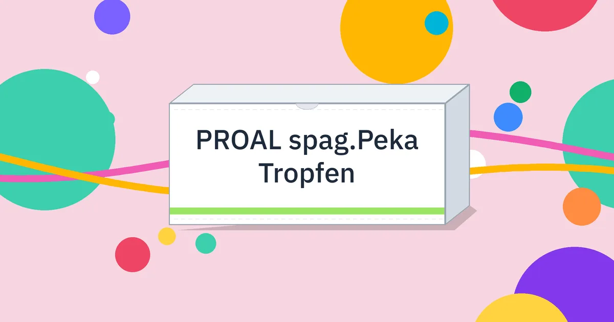 Symbolbild: Packung mit der Aufschrift PROAL spag.Peka Tropfen (PZN 02738678) – Verfügbarkeit und Bezug in Apotheken in Frankfurt am Main