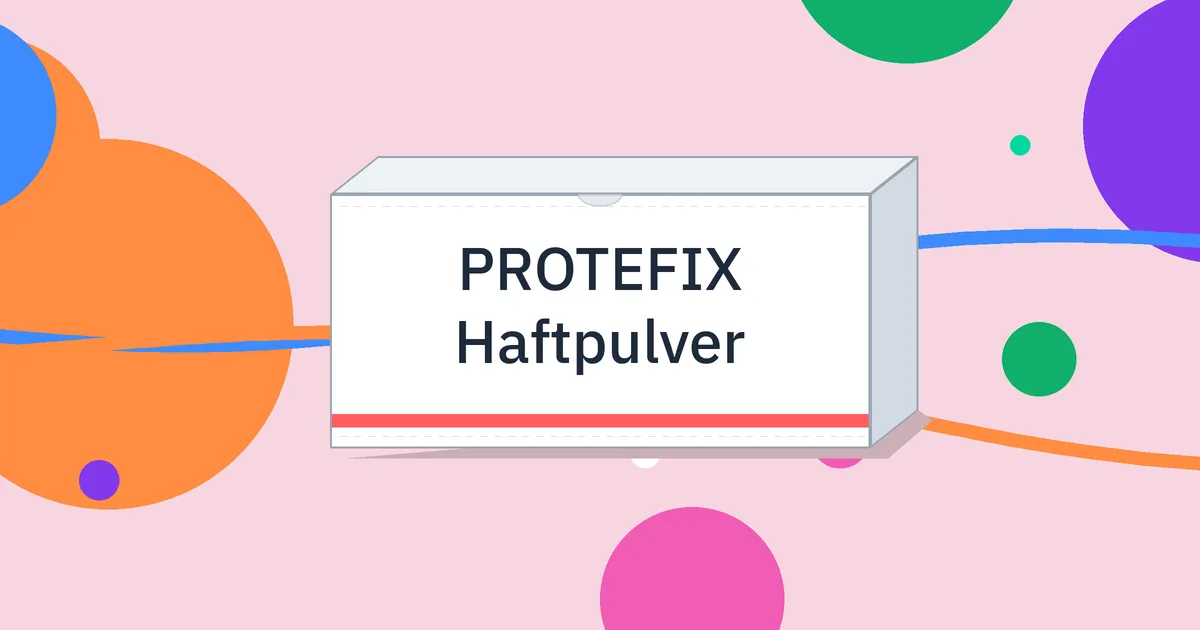 Symbolbild: Packung mit der Aufschrift PROTEFIX Haftpulver (PZN 01381004) – Verfügbarkeit und Bezug in Apotheken in Frankfurt am Main