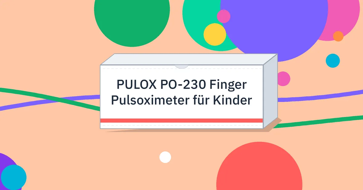 Symbolbild: Packung mit der Aufschrift PULOX PO-230 Finger Pulsoximeter für Kinder (PZN 17618141) – Verfügbarkeit und Bezug in Apotheken in Frankfurt am Main