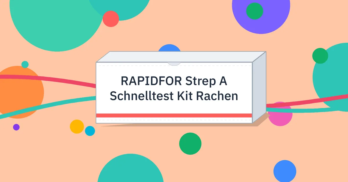 Symbolbild: Packung mit der Aufschrift RAPIDFOR Strep A Schnelltest Kit Rachen (PZN 18677507) – Verfügbarkeit und Bezug in Apotheken in Frankfurt am Main