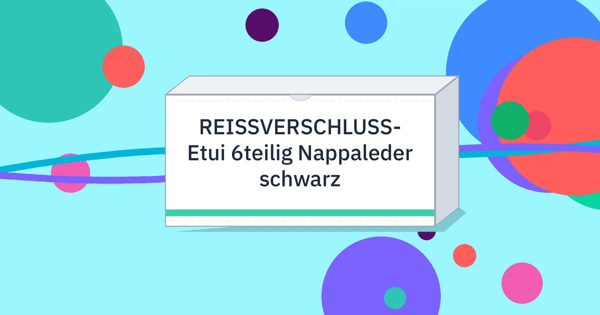 Symbolbild: Packung mit der Aufschrift REISSVERSCHLUSS-Etui 6teilig Nappaleder schwarz (PZN 19298485) – Verfügbarkeit und Bezug in Apotheken in Frankfurt am Main