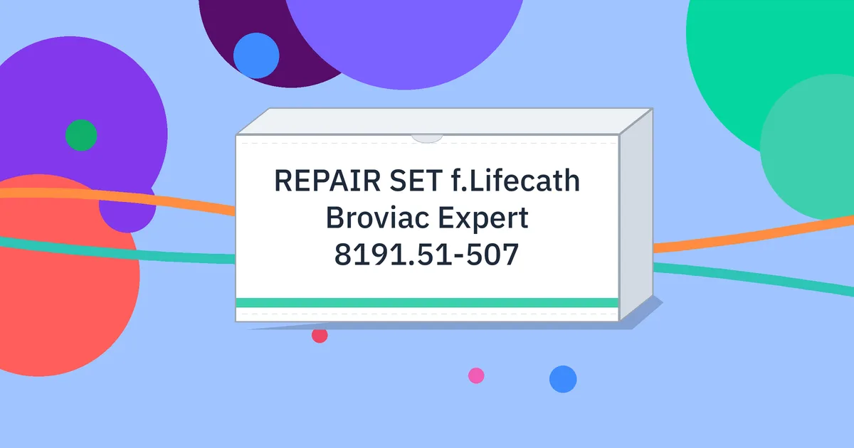 Symbolbild: Packung mit der Aufschrift REPAIR SET f.Lifecath Broviac Expert 8191.51-507 (PZN 07336973) – Verfügbarkeit und Bezug in Apotheken in Frankfurt am Main