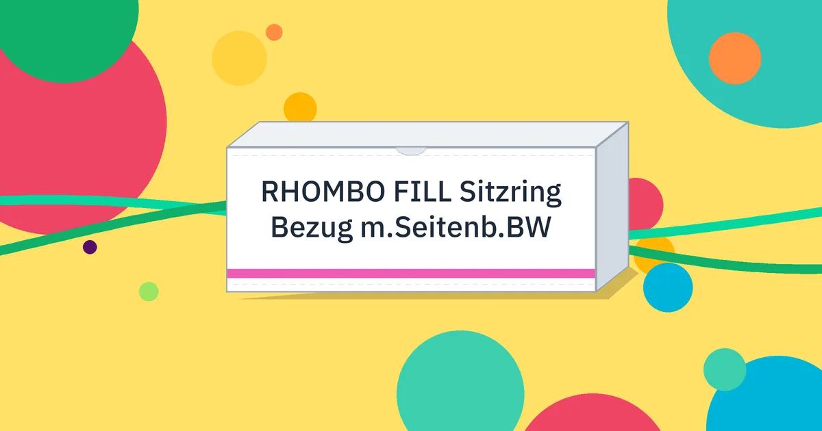 Symbolbild: Packung mit der Aufschrift RHOMBO FILL Sitzring Bezug m.Seitenb.BW (PZN 03948455) – Verfügbarkeit und Bezug in Apotheken in Frankfurt am Main