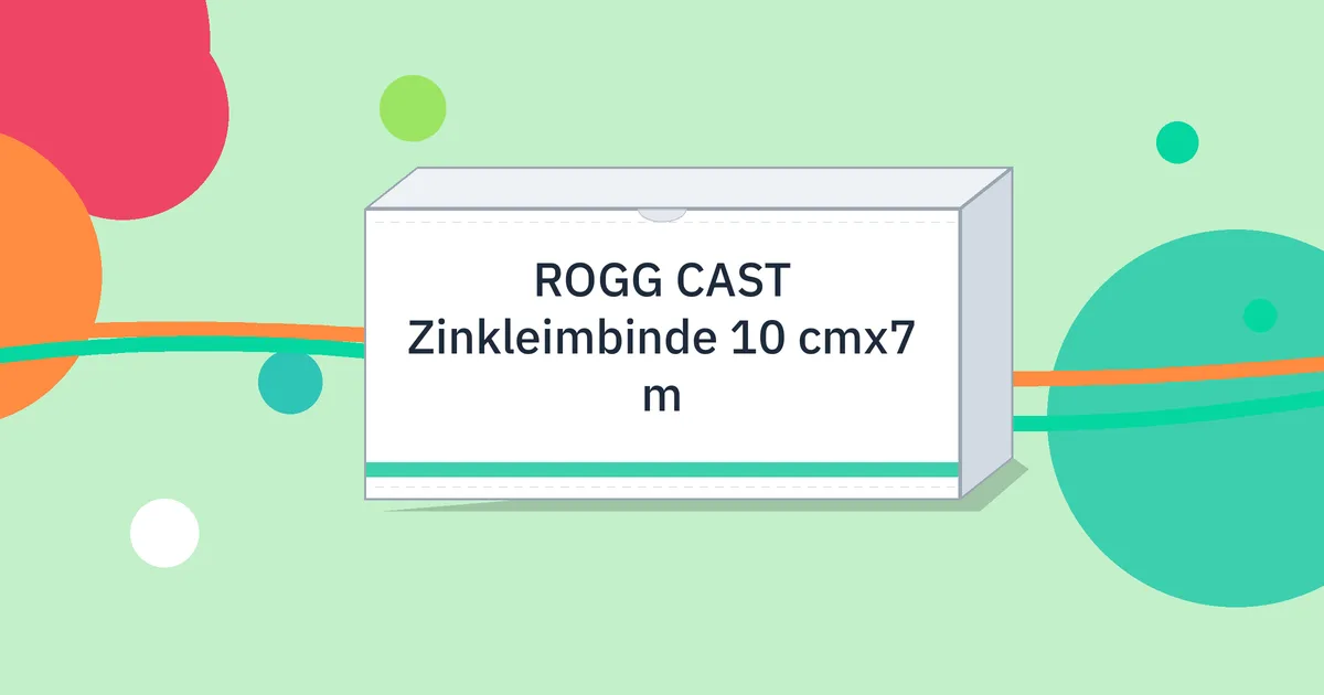 Symbolbild: Packung mit der Aufschrift ROGG CAST Zinkleimbinde 10 cmx7 m (PZN 02710237) – Verfügbarkeit und Bezug in Apotheken in Frankfurt am Main